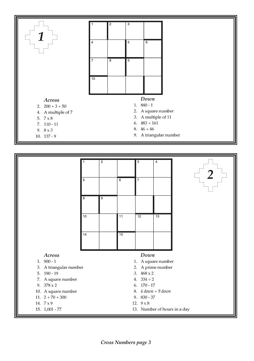 Cross Numbers - a collection of 32 mathematical puzzles – TarquinGroup