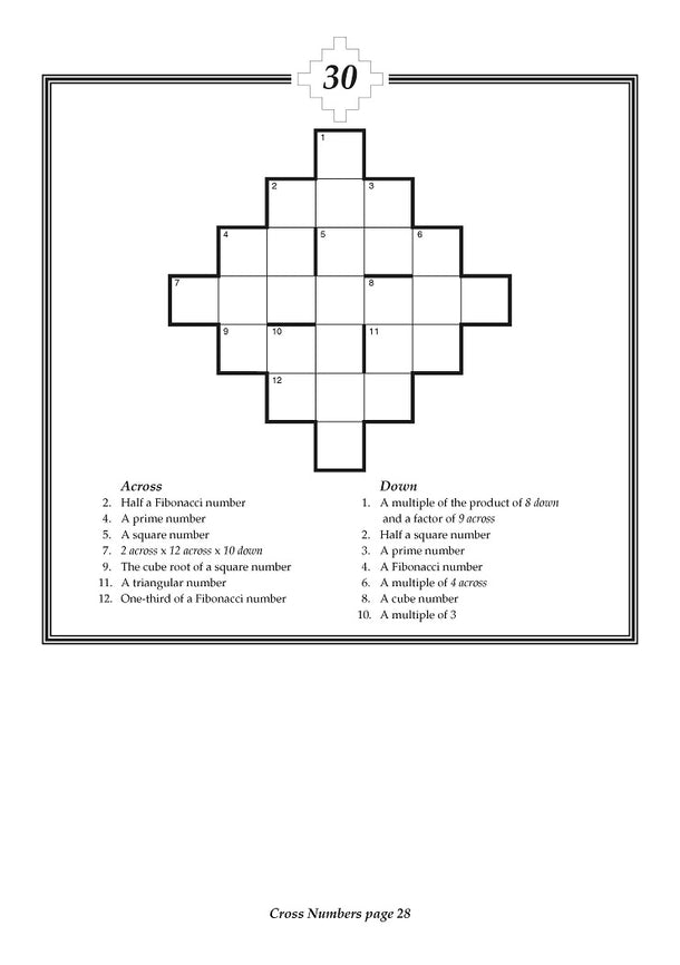 Cross Numbers - a collection of 32 mathematical puzzles – TarquinGroup